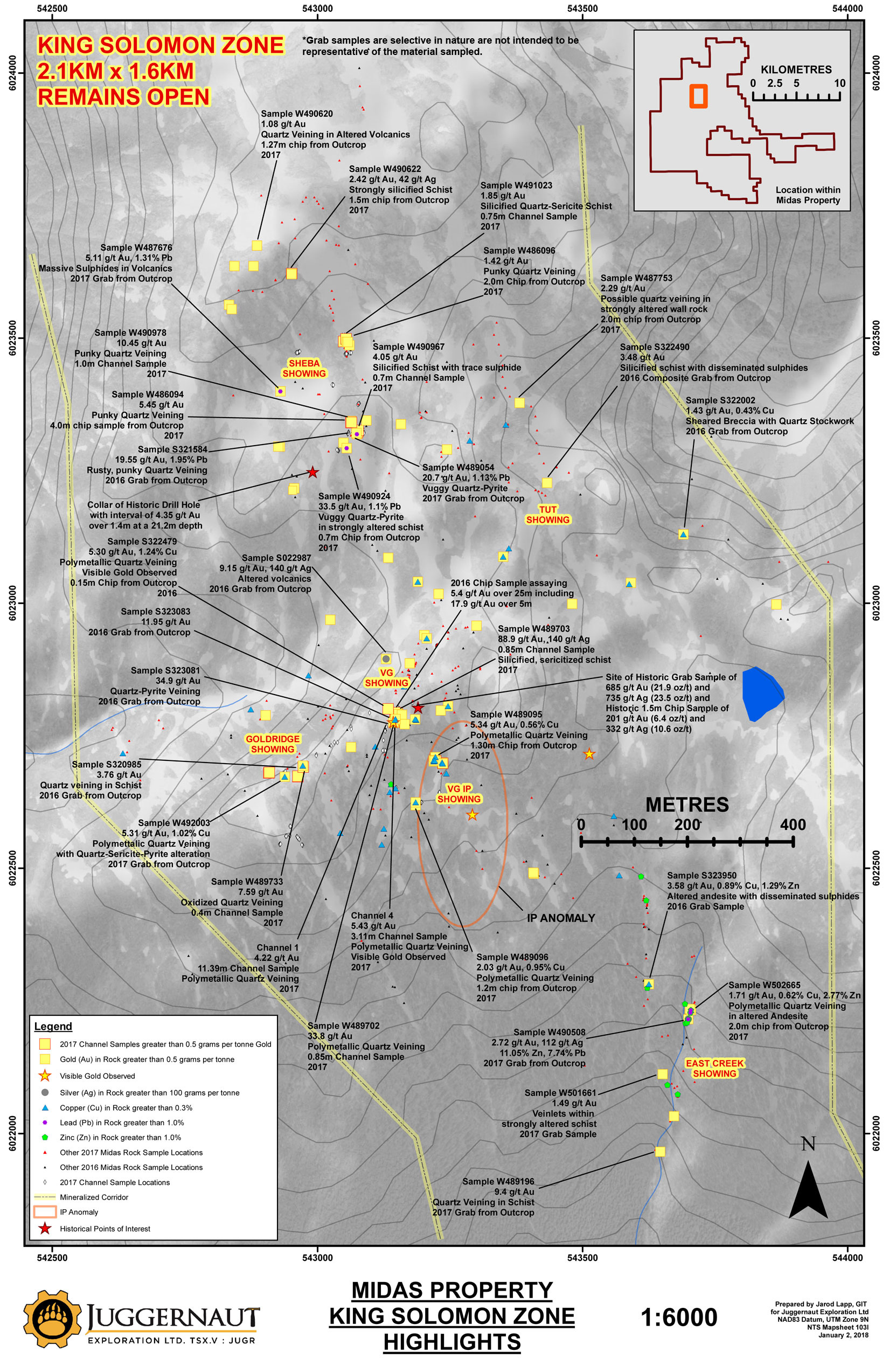 Midas-map09 - Juggernaut Exploration Ltd. TSX.V: JUGR
